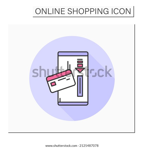 Mobile Payment Color Icon Payment Internet Stock Vector (Royalty Free ...