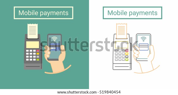 Mobile Payment Design Concept Terminal Hand Stock Vector (Royalty Free) 519840454 | Shutterstock