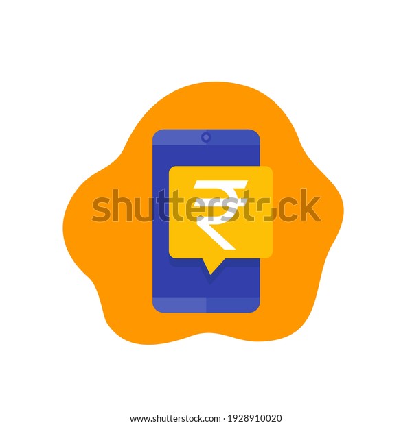 Mobile Payment Icon Rupee Stock Vector (Royalty Free) 1928910020 ...