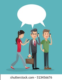 Mobile People Cartoon Design Stock Vector (Royalty Free) 513456676 ...