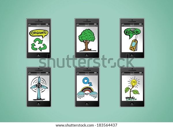 Mobile Phone Apps Eco Concept Idea Stock Vector (Royalty Free ...
