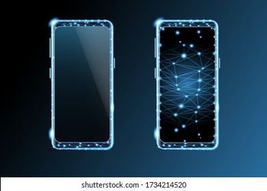 Mobile Phone Blank Screen Front View Stock Vector (Royalty Free ...