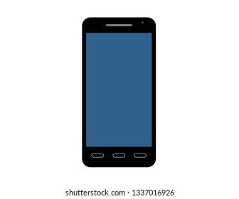 Mobile Phone Blue Screen Isolated Vector Stock Vector (Royalty Free ...