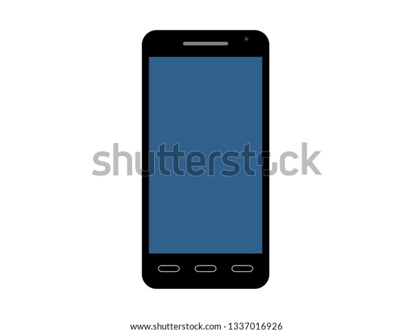 Mobile Phone Blue Screen Isolated Vector Stock Vector (Royalty Free ...