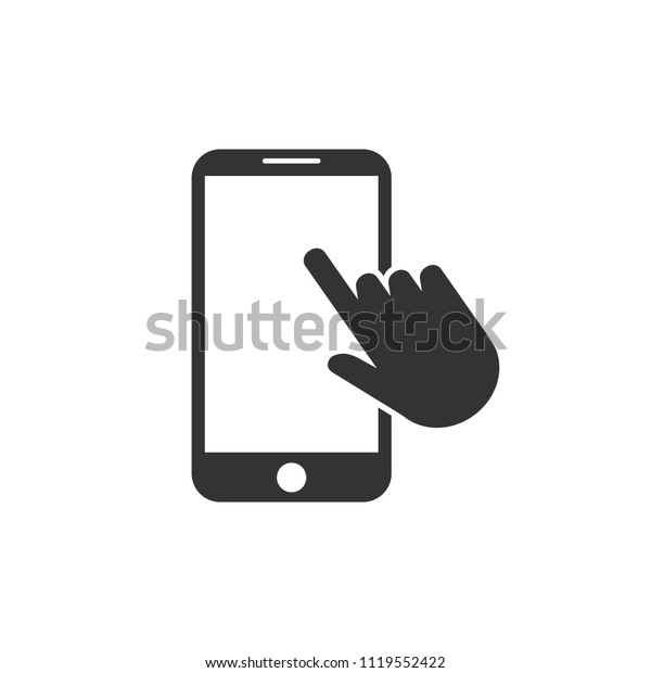Mobile Phone Click Icon Vector Illustration Stock Vector (Royalty Free ...