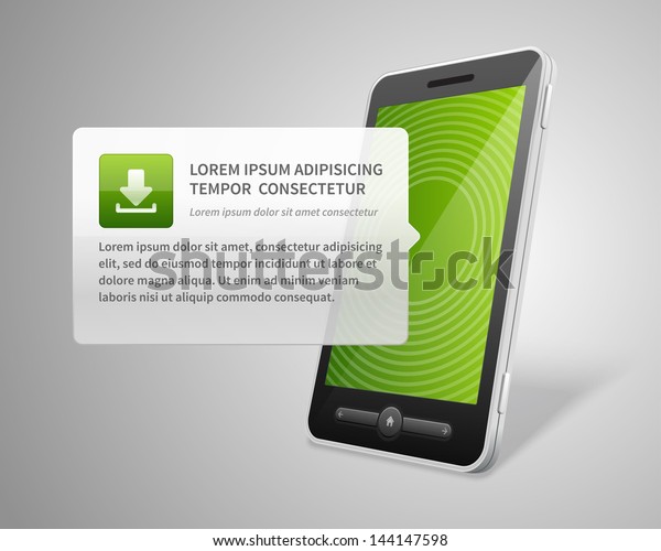 Mobile Phone Download Vector Backgroud Stock Vector (Royalty Free ...