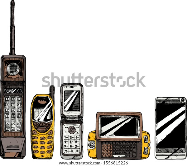 Mobile Phone Evolution Set Illustration Ink Stock Vector (Royalty Free ...
