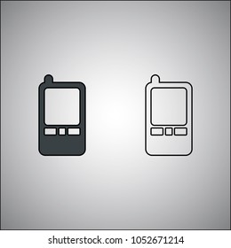 Mobile Phone Fill Outline Vector Icon Stock Vector (Royalty Free ...