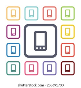 Mobile Phone Flat Icons Set Open Stock Vector (Royalty Free) 258691730 ...