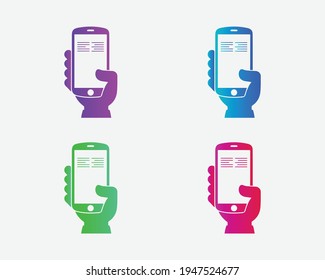 Mobile Phone Flat Minimal Logo Design Stock Vector (Royalty Free ...