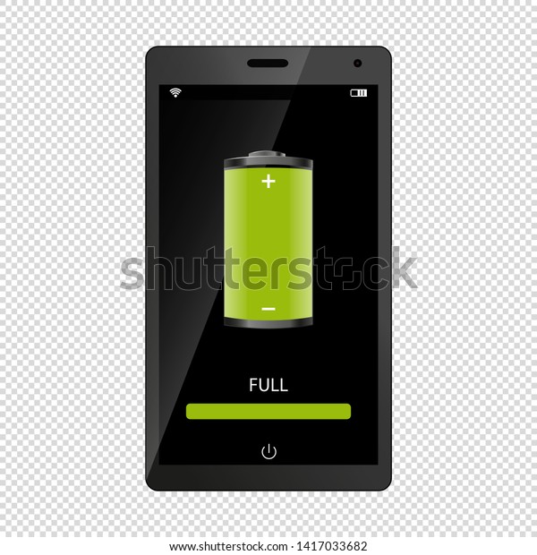 Mobile Phone Full Battery Sign On Stock Vector (Royalty Free ...