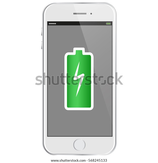 Mobile Phone Full Battery Vector Illustration Stock Vector (Royalty ...