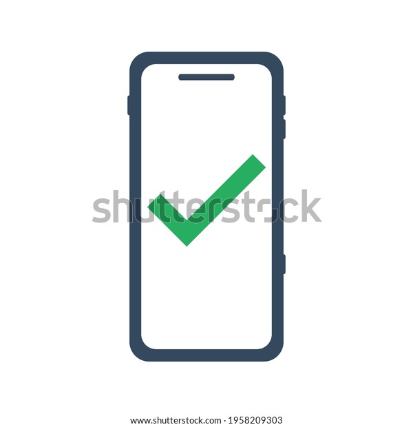 Mobile Phone Green Check Mark Task Stock Vector (Royalty Free ...