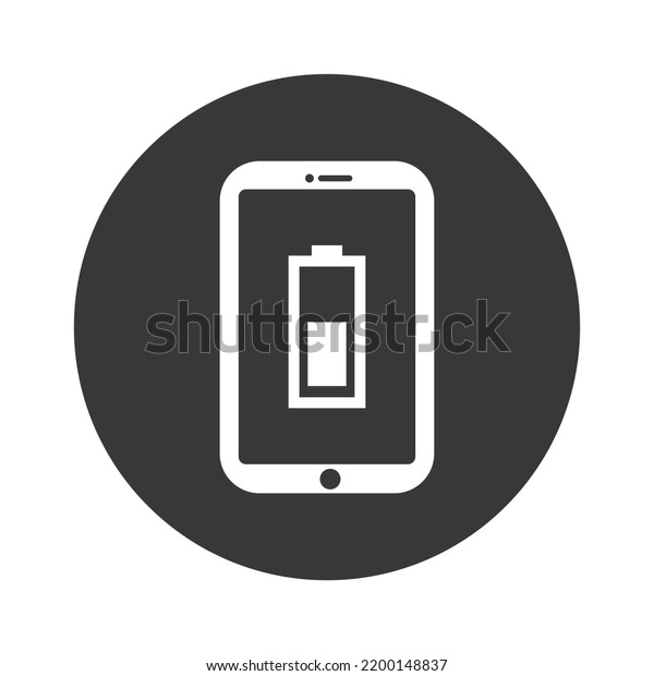 Mobile Phone Half Battery Charge Icon Stock Vector (Royalty Free ...