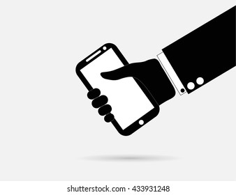 Mobile Phone Hand Icon Stock Vector (Royalty Free) 433931248