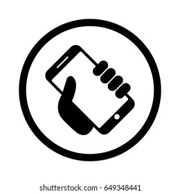 Mobile Phone Hand Icon Stock Vector (Royalty Free) 649348441 | Shutterstock