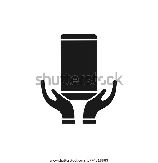 Mobile Phone Hand Icon Vector Design Stock Vector (Royalty Free ...