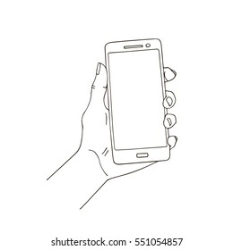 Mobile Phone Hand Vector Icon Stock Vector (Royalty Free) 551054857