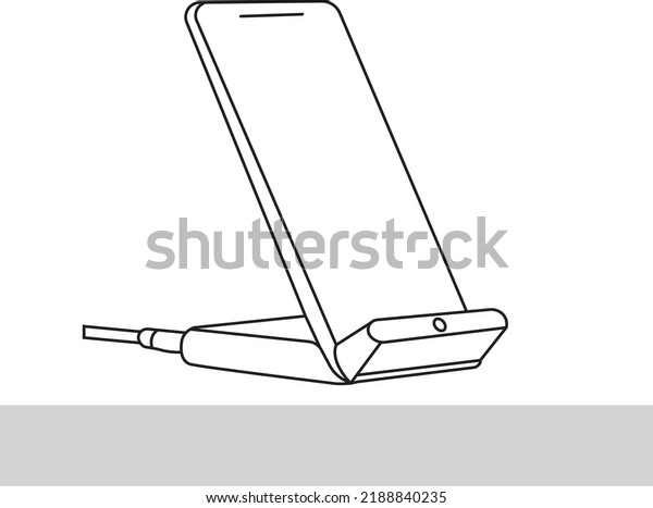 Mobile Phone Holder Vector Outline Mobile Stock Vector (Royalty Free ...
