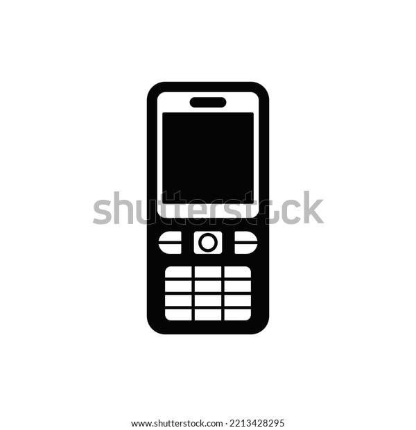 Mobile Phone Icon Black Flat Glyph Stock Vector (Royalty Free ...