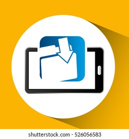 Mobile Phone Icon File Folder Social Stock Vector (Royalty Free ...