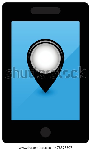 Mobile Phone Icon Map Point Icon Stock Vector (Royalty Free) 1478395607 ...