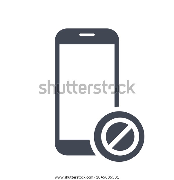 Mobile Phone Icon Not Allowed Sign Stock Vector (Royalty Free ...
