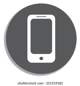 Mobile Phone Icon On Grey Background Stock Vector (Royalty Free ...