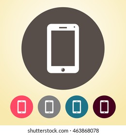 Mobile Phone Icon Round Shape Stock Vector (Royalty Free) 463868078 ...
