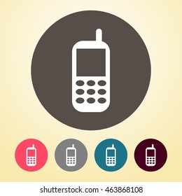 Mobile Phone Icon Round Shape Stock Vector (Royalty Free) 463868108 ...