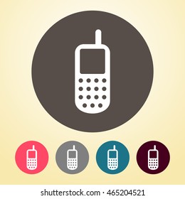 Mobile Phone Icon Round Shape Stock Vector (Royalty Free) 465204521 ...