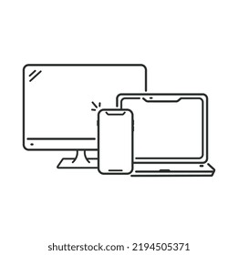 Mobile Phone Icon Tv Computer Stock Vector (Royalty Free) 2194505371 ...