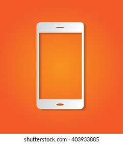 Mobile Phone Icon Vector Orange Color Stock Vector (Royalty Free ...