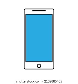 Mobile Phone Icon Vector White Background Stock Vector (Royalty Free ...