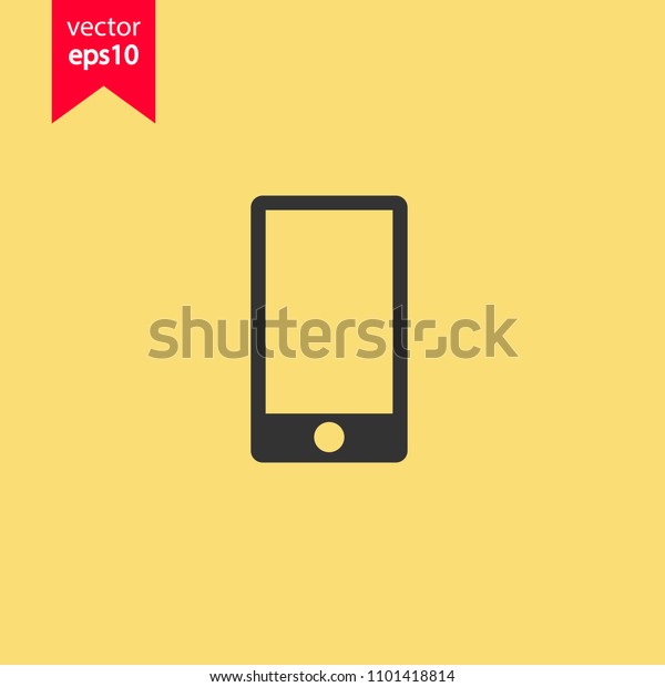 Mobile Phone Icon Yellow Background Eps Stock Vector (Royalty Free ...
