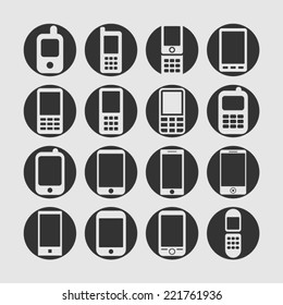 Smartphone Icons Mono Vector Symbols Stock Vector (Royalty Free ...