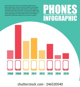 Mobile Phone Infographic Vector Art Illustration Stock Vector (Royalty ...