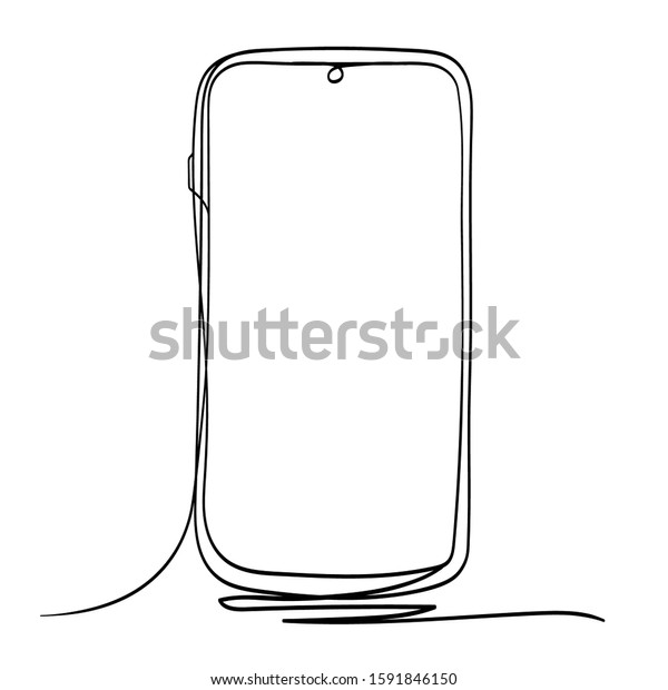 Mobile Phone Line Art Vector Illustration Stock Vector (Royalty Free ...