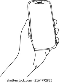 Mobile Phone Line Drawing Vector Illustration Stock Vector (Royalty ...