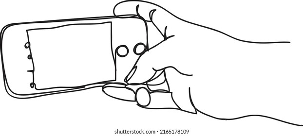 Mobile Phone Line Drawing Vector Illustration Stock Vector (Royalty ...