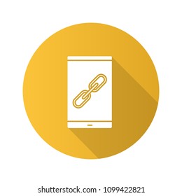 Mobile Phone Link Sign Linear Iconflat Stock Vector (Royalty Free ...