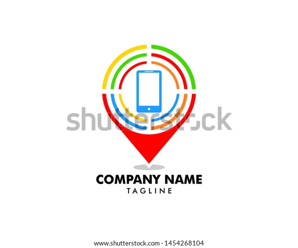 Mobile Phone Location Vector Logo Template Stock Vector (Royalty Free ...