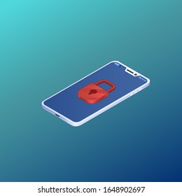 Mobile Phone Lock Vector Illustration Concept Stock Vector (Royalty ...