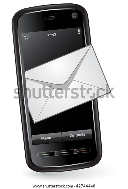 Mobile Phone Mail Envelope Stock Vector (Royalty Free) 42744448 ...