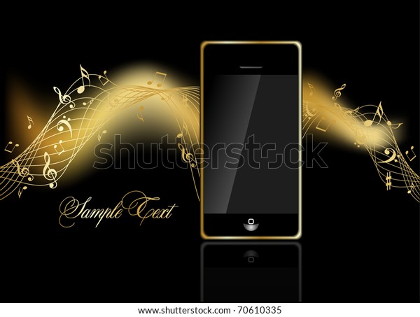 Mobile Phone Music Notes Stock Vector (Royalty Free) 70610335 ...