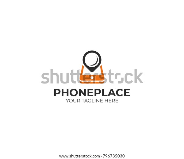 Mobile Phone Placemark Logo Template Mobile Stock Vector (Royalty Free ...