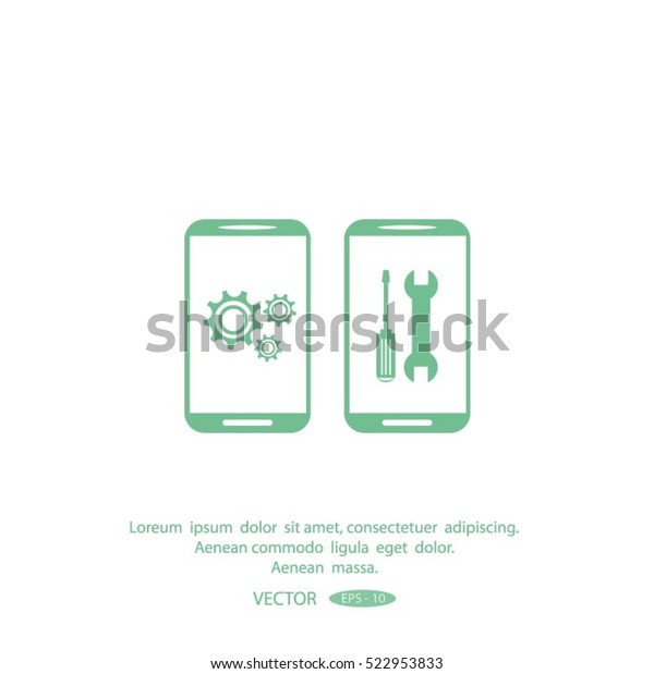 Mobile Phone Repair Icon Technical Support Stock Vector (Royalty Free ...