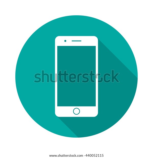 Mobile Phone Round Icon Long Shadow Stock Vector (Royalty Free) 440052115