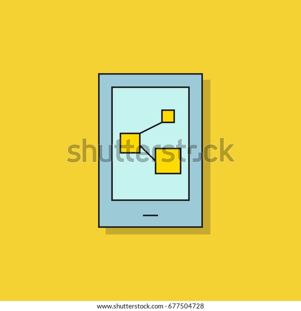 Mobile Phone Share Icon On Yellow Stock Vector (Royalty Free) 677504728 ...