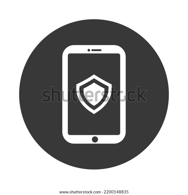 Mobile Phone Shield Icon Smartphone Secure Stock Vector (Royalty Free ...
